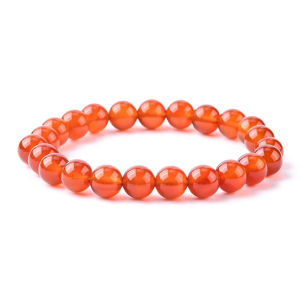 Bracelet Carnelian 5.2cm inner diameter Bead: 8mm in diameter 22~24pcs ...