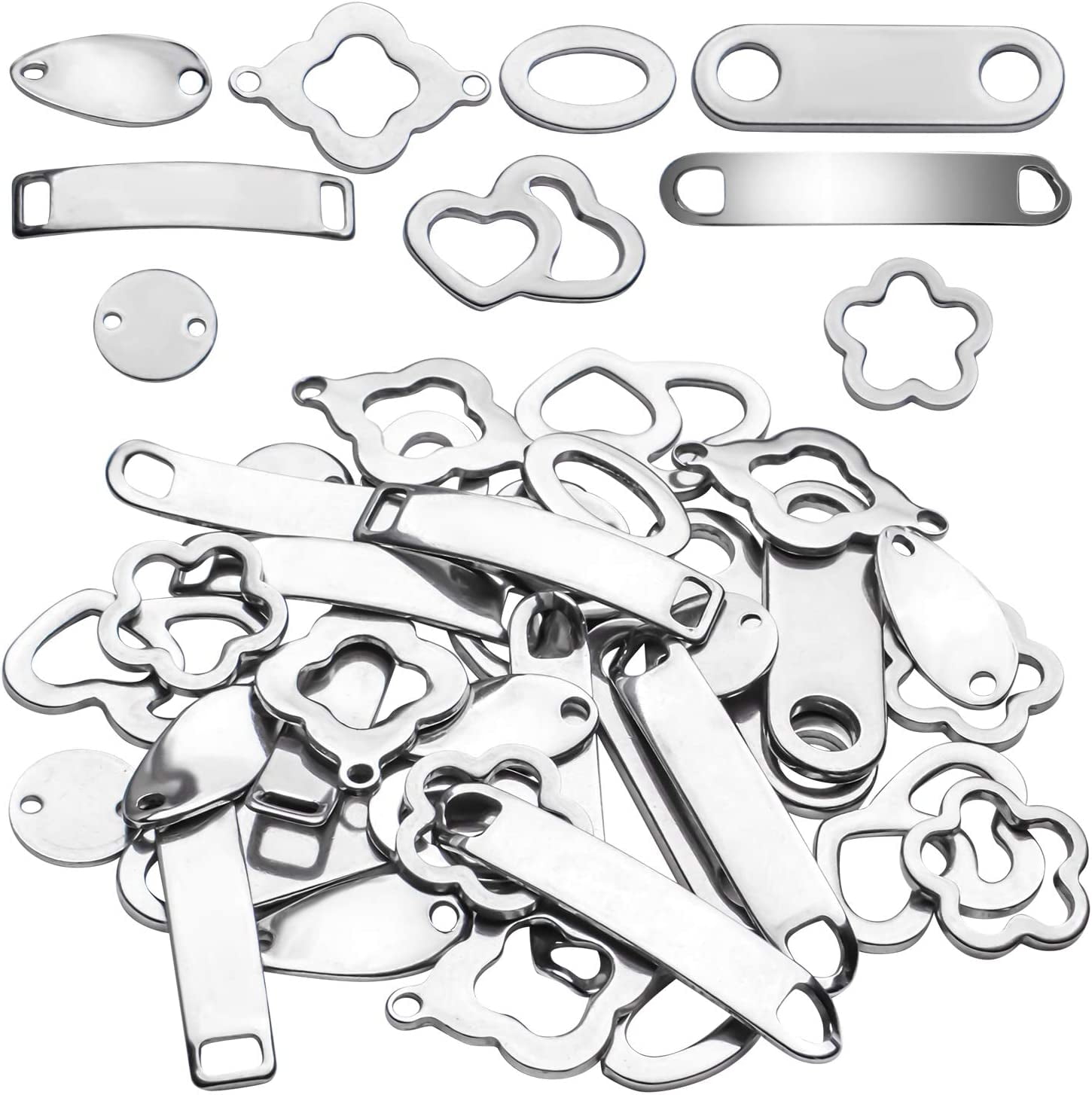 Bracelet Connector,36Pcs Stainless Steel Link Connectors Pentacle ...