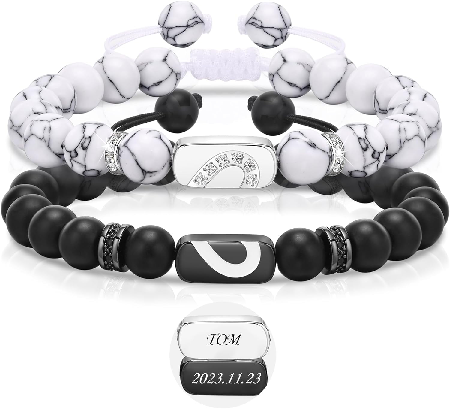 Bracelet For Couple - Personalized Id Custom Engraving Bracelet ...