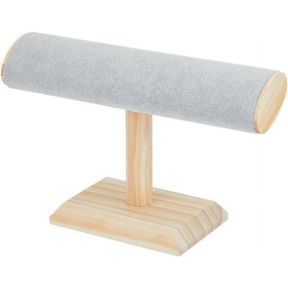 Bracelet Holder Display Velvet T-Bar Watch Stand Bangle Organizer Wooden Necklace Storage Rack ...