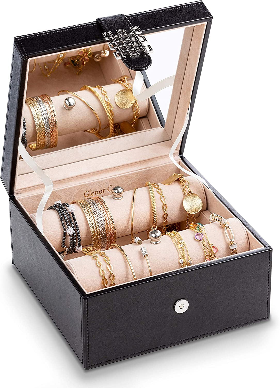 Bracelet Jewelry Box with 2 Removable Rolls - Holder stores Bracelets ...