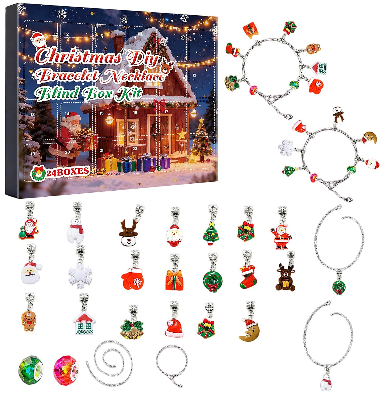 Bracelet Making Kit Advent Calendar 2025 - 24 Days Surprise Bracelet ...
