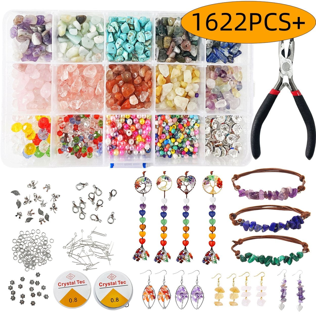 Bracelet Making Kit Beads for Jewelry Making Supplies with Crystal ...