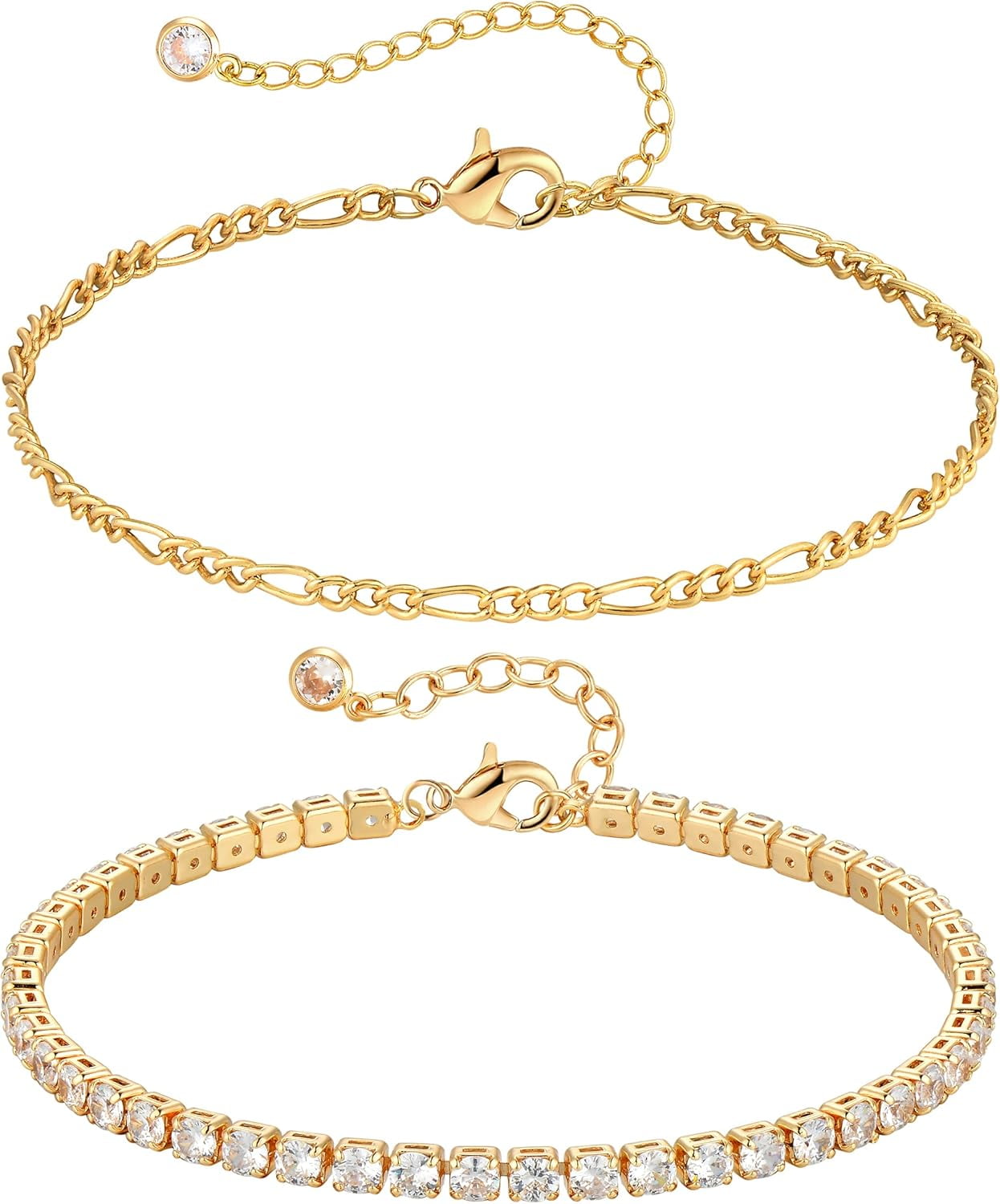 Bracelet For Women Gold Layered Set 14K Gold Filled Stackable Bracelets ...