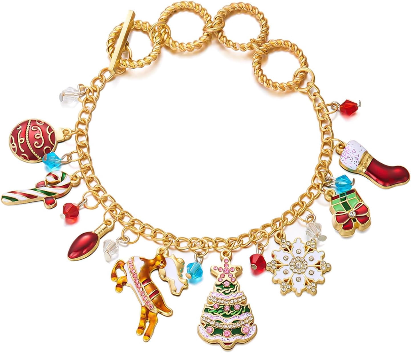 Bracelet for Women Dainty Snowflake Tree Bracelets Gold Charms Costume ...