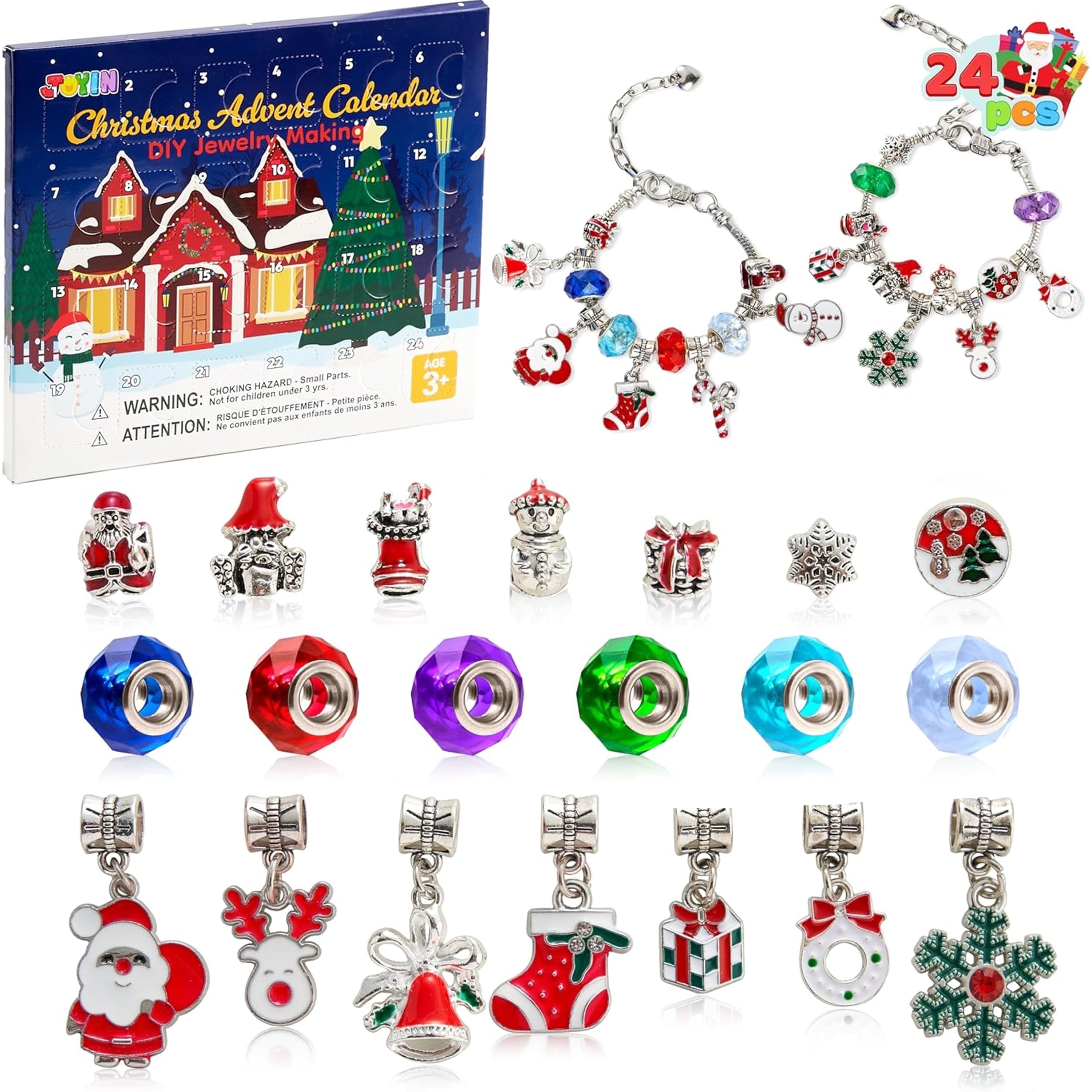 Joyfy 2025 Christmas Advent Calendar Bracelets, 24 Days Christmas ...