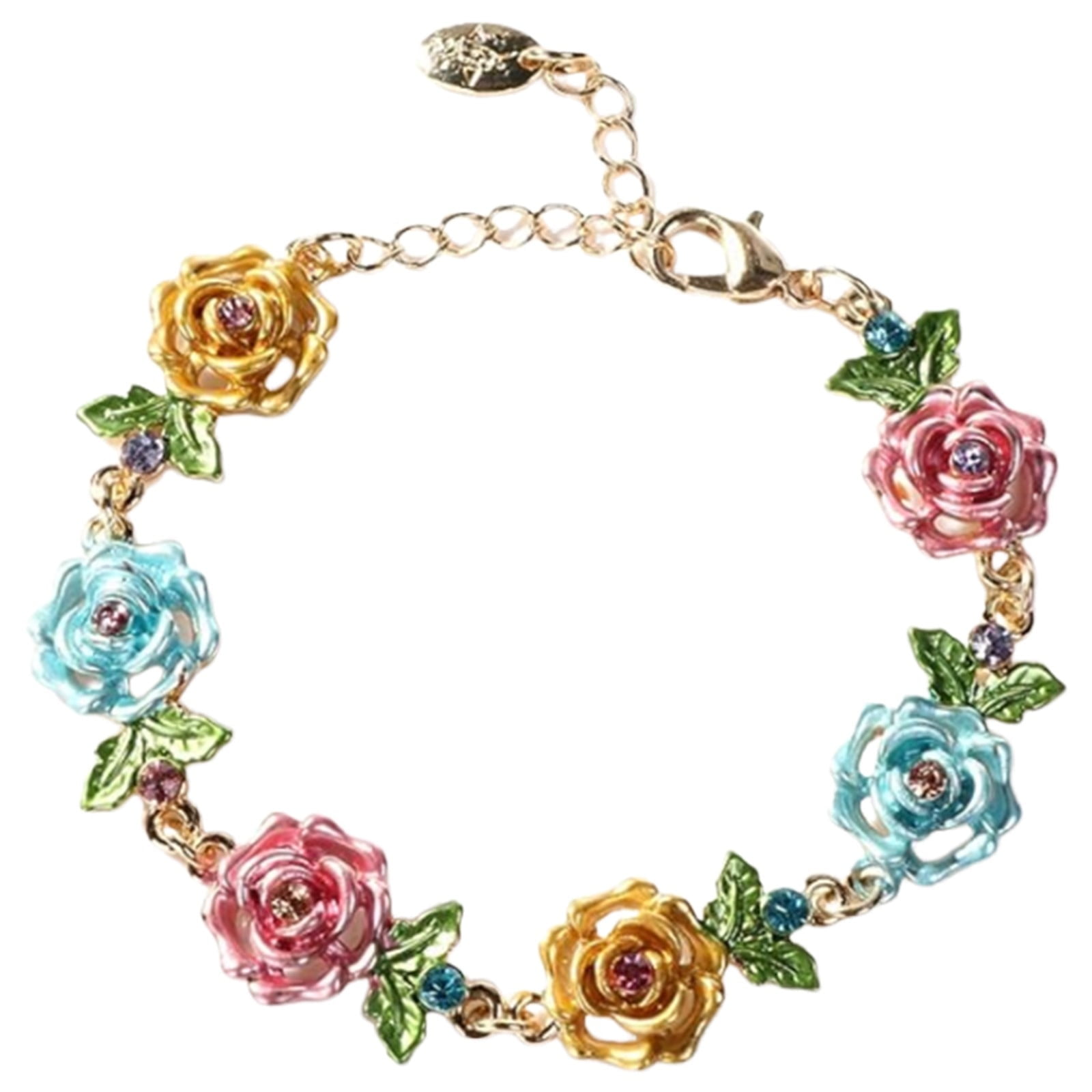 Bracelets Cloisonné Multi Color Rose Bracelet for Women Exquisite Craftsmanship Exudes Feminine ...