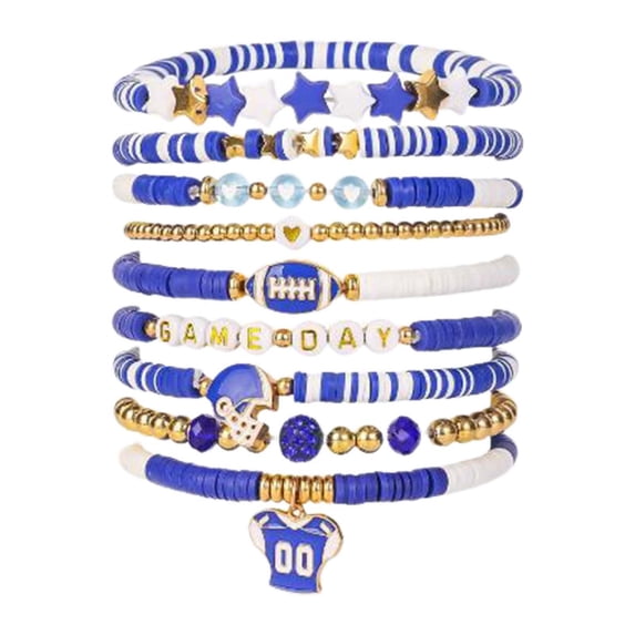 Bracelets Hand Chain Set for Women Football Themed Layered Stretch ...