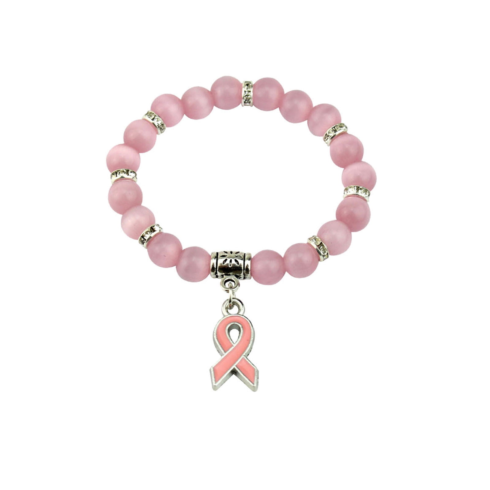 Bracelets Inspirational Natural Stone Beaded Cancer Awareness Bracelet ...
