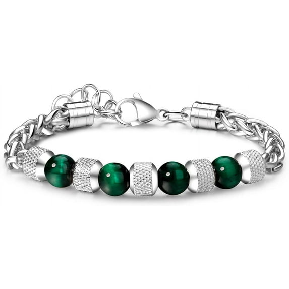 Bracelets for Men Stainless Steel Bracelet for Men 8MM Tiger Eye ...