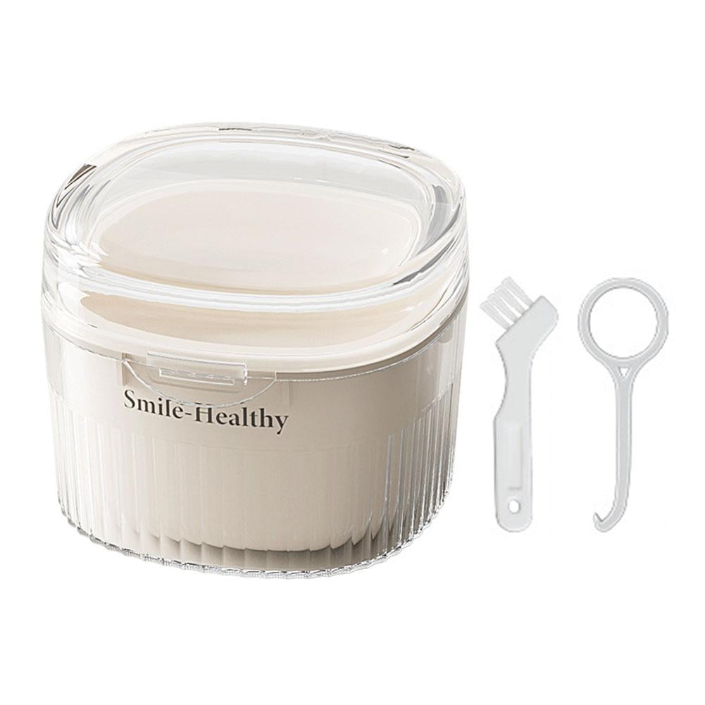 Braces Box Denture Bath Box Set Denture Case Travel Dentures Soak ...