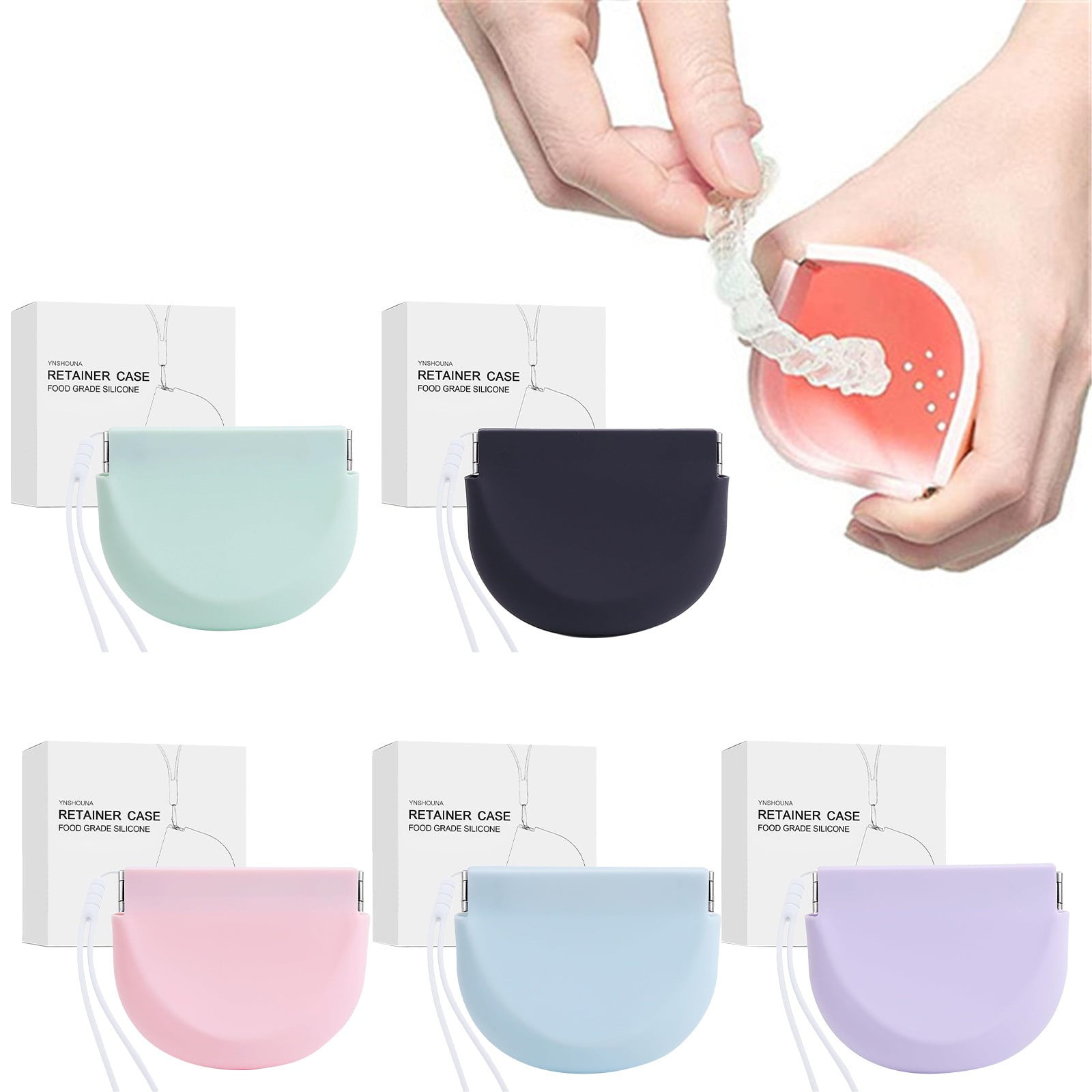 Braces Box Retainer Storage Box Purple Retainer Case Silicone Top ...
