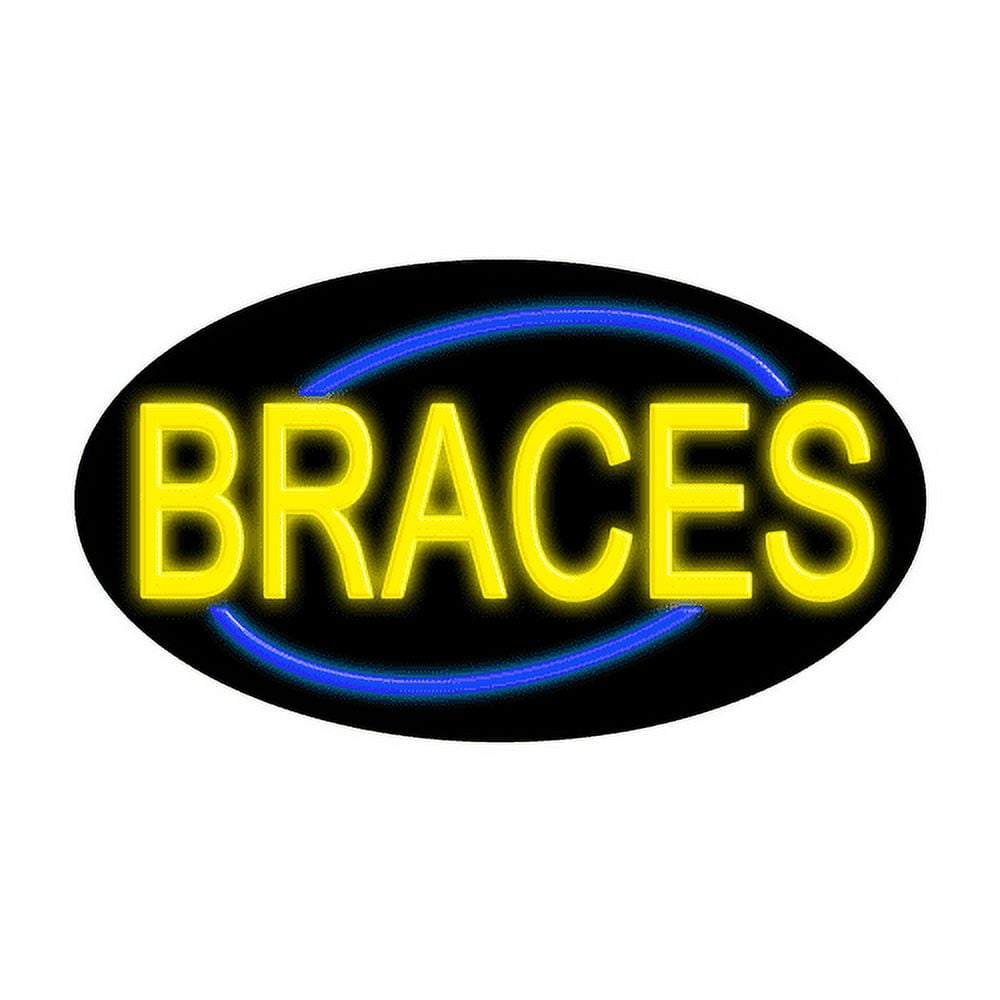 Braces-Glass Neon Sign Made in USA - Walmart.com