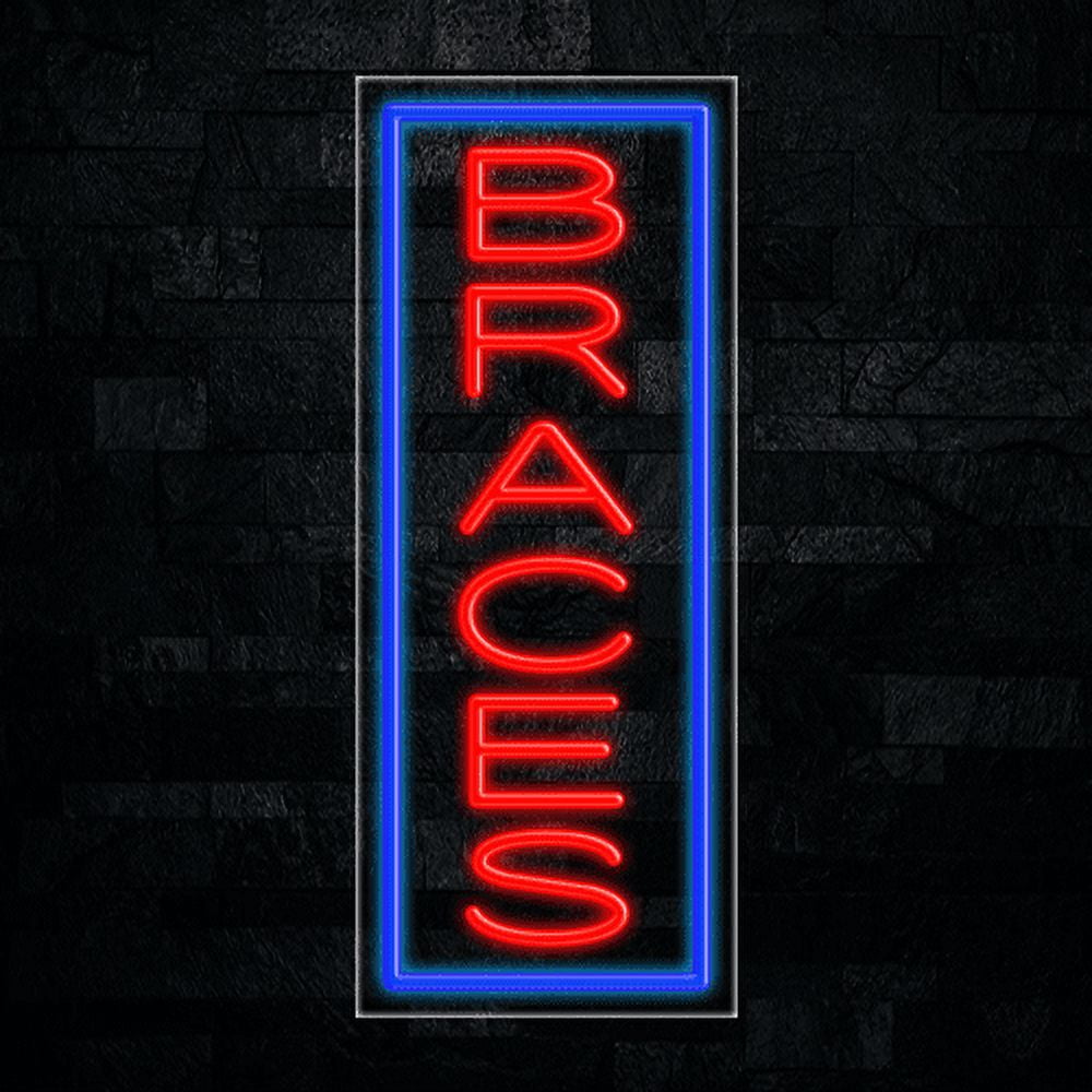 Braces LED Neon Sign 12"L x 30"H #31524 - Walmart.com