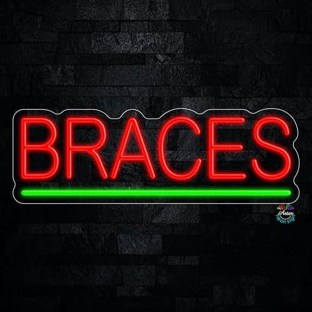 Braces LED Neon Sign 24"L x 8"H #32097 - Walmart.com