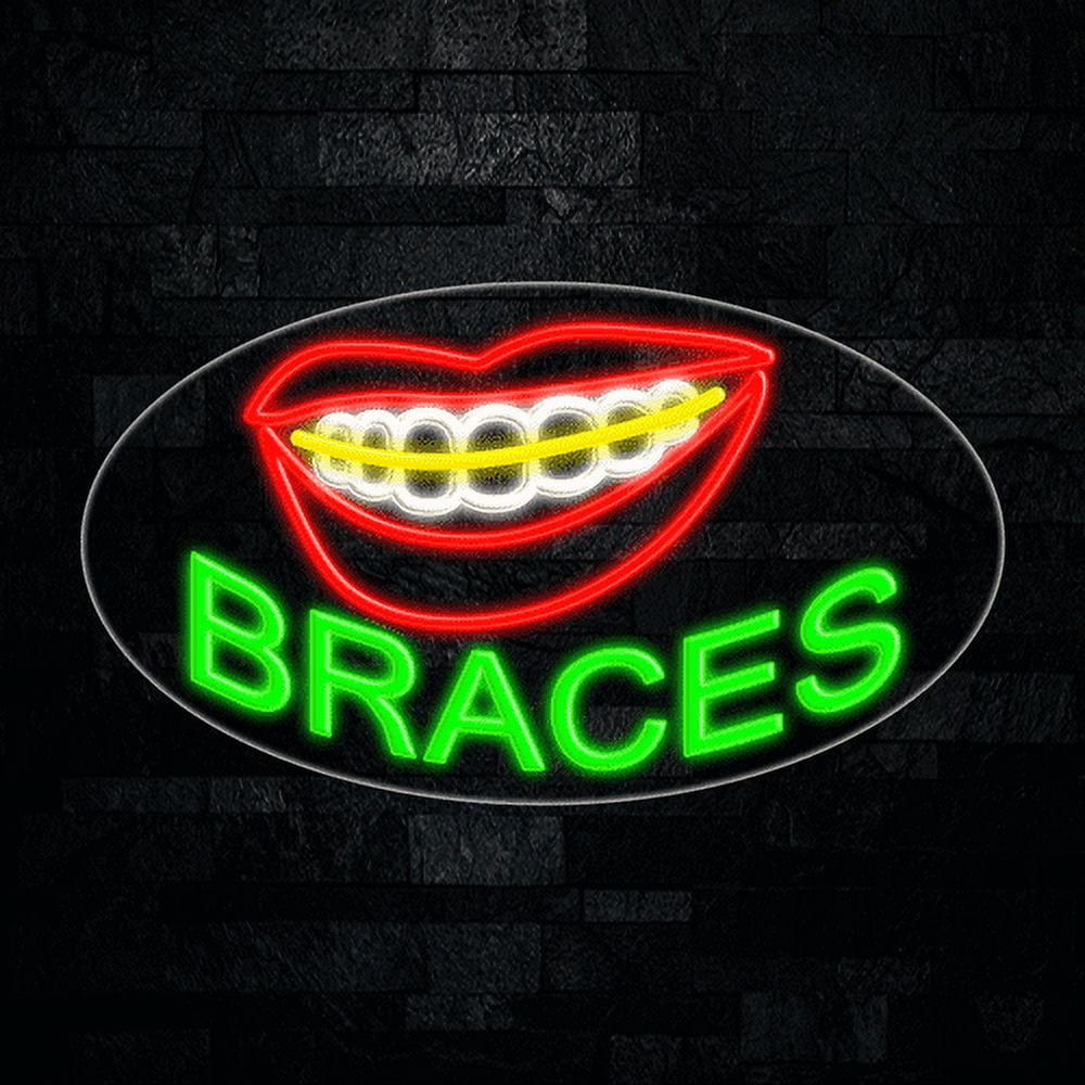 Braces LED Neon Sign 28"L x 16"H #34328 - Walmart.com