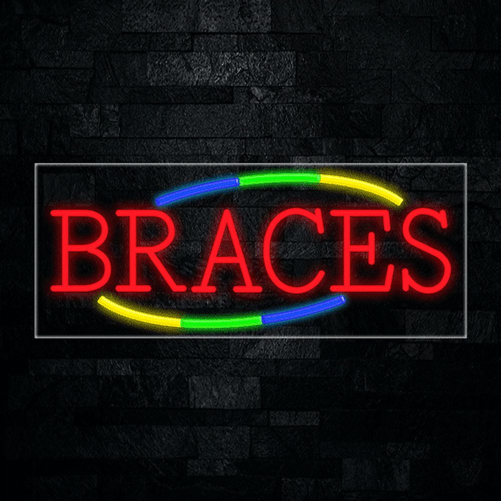 Braces-LED Neon Sign 30"L x 12"H #30747 - Walmart.com