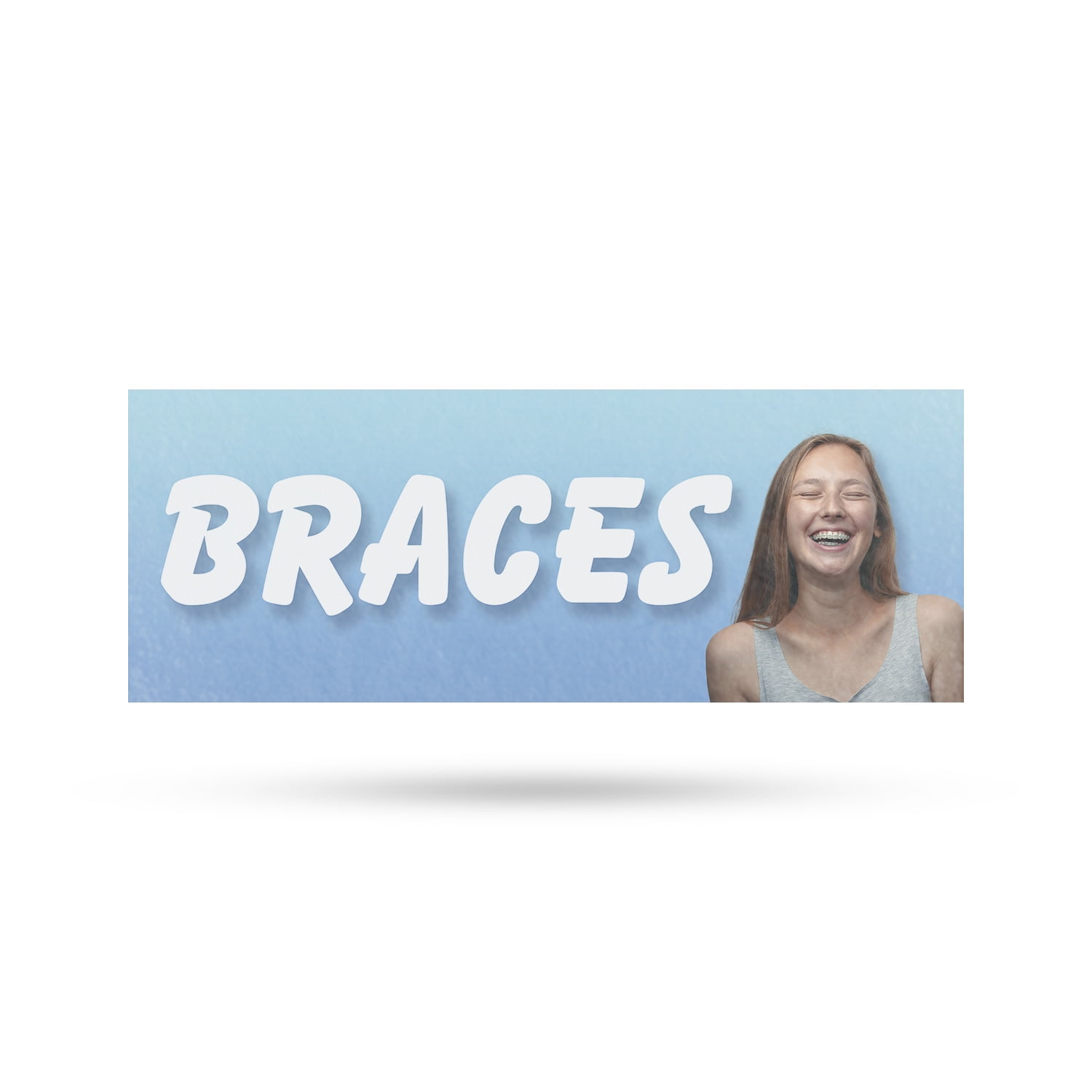 Braces Vinyl Decal 12 Inch x 5 Inch Weatherproof Heavy-Duty Adhesive ...