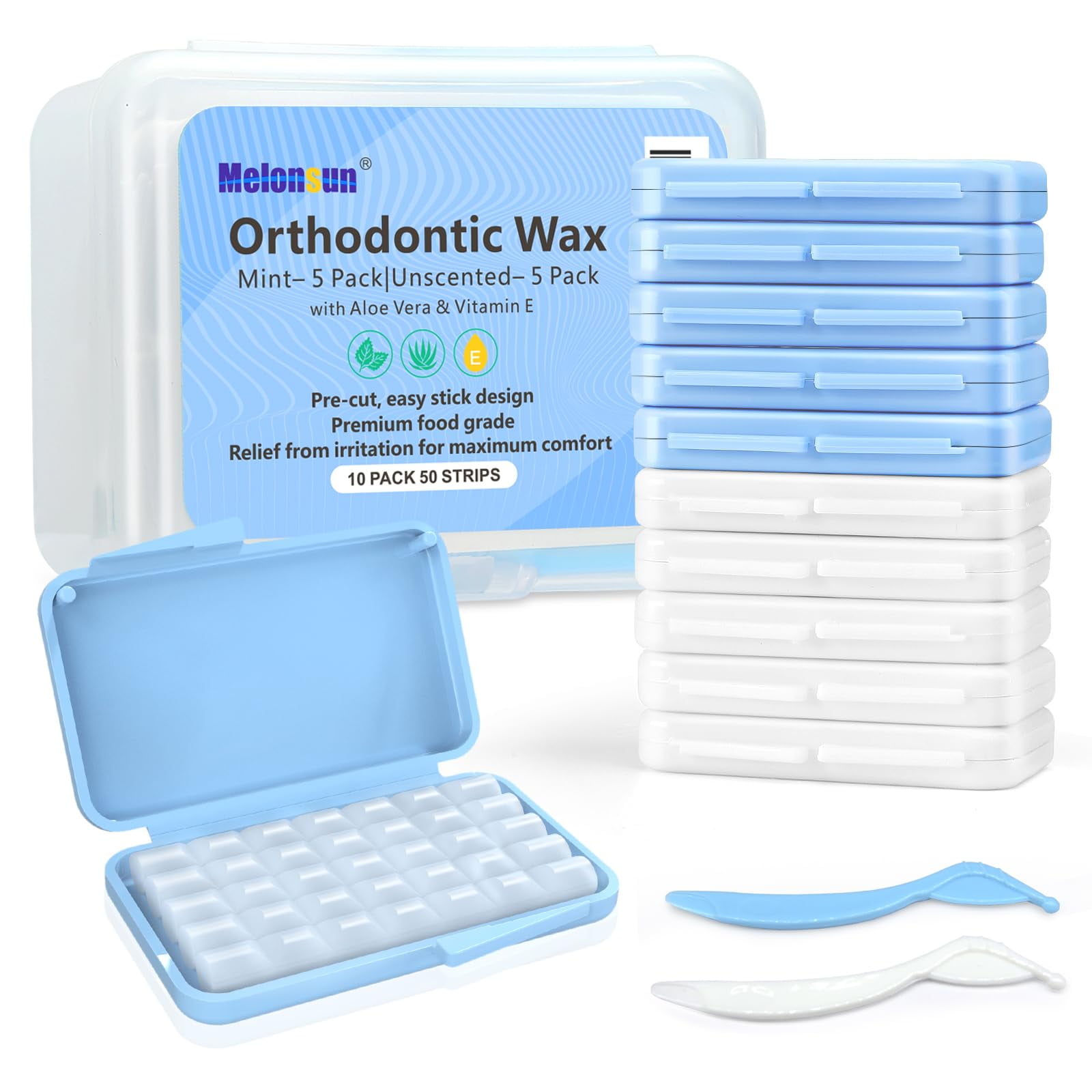 Braces Wax - 10 MMF7 Pack (50 Precut Orthowax Strips). Mint. Separate ...