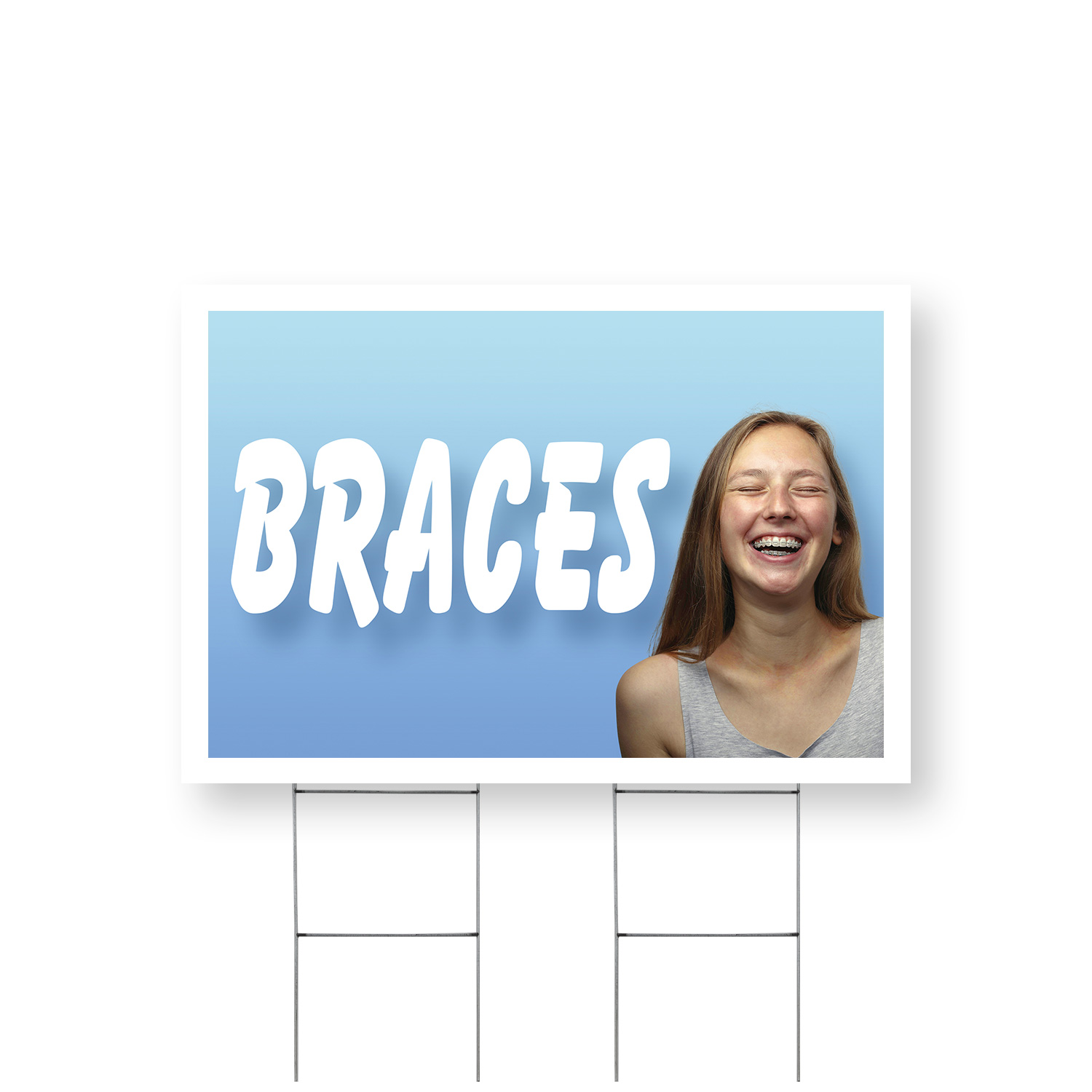Braces Yard Sign 24 Inch x 36 Inch Double Sided Weatherproof Heavy-Duty ...