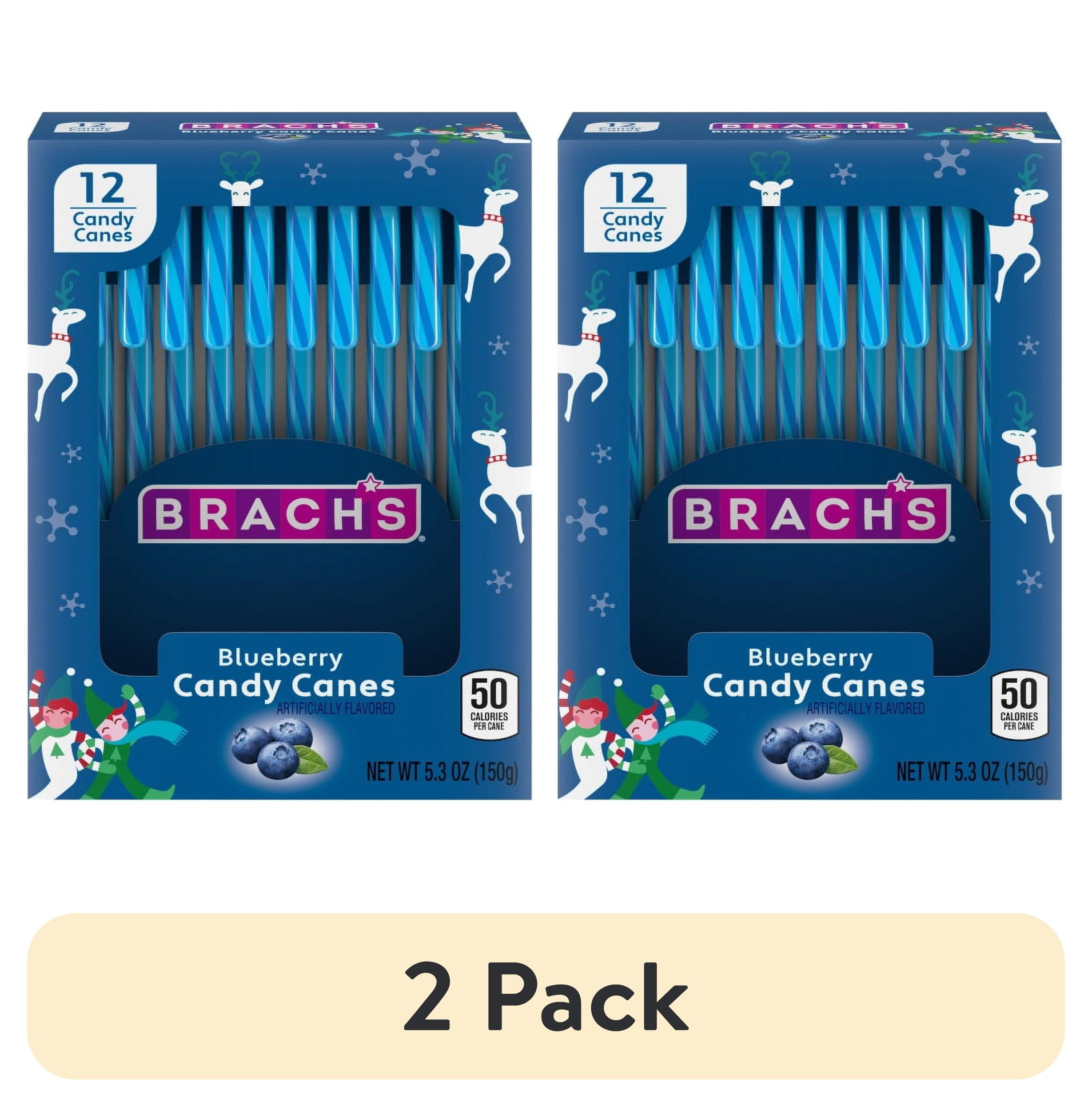 (2 pack) Brach's Blueberry Candy Canes, Holiday Christmas Candy, 12 ...