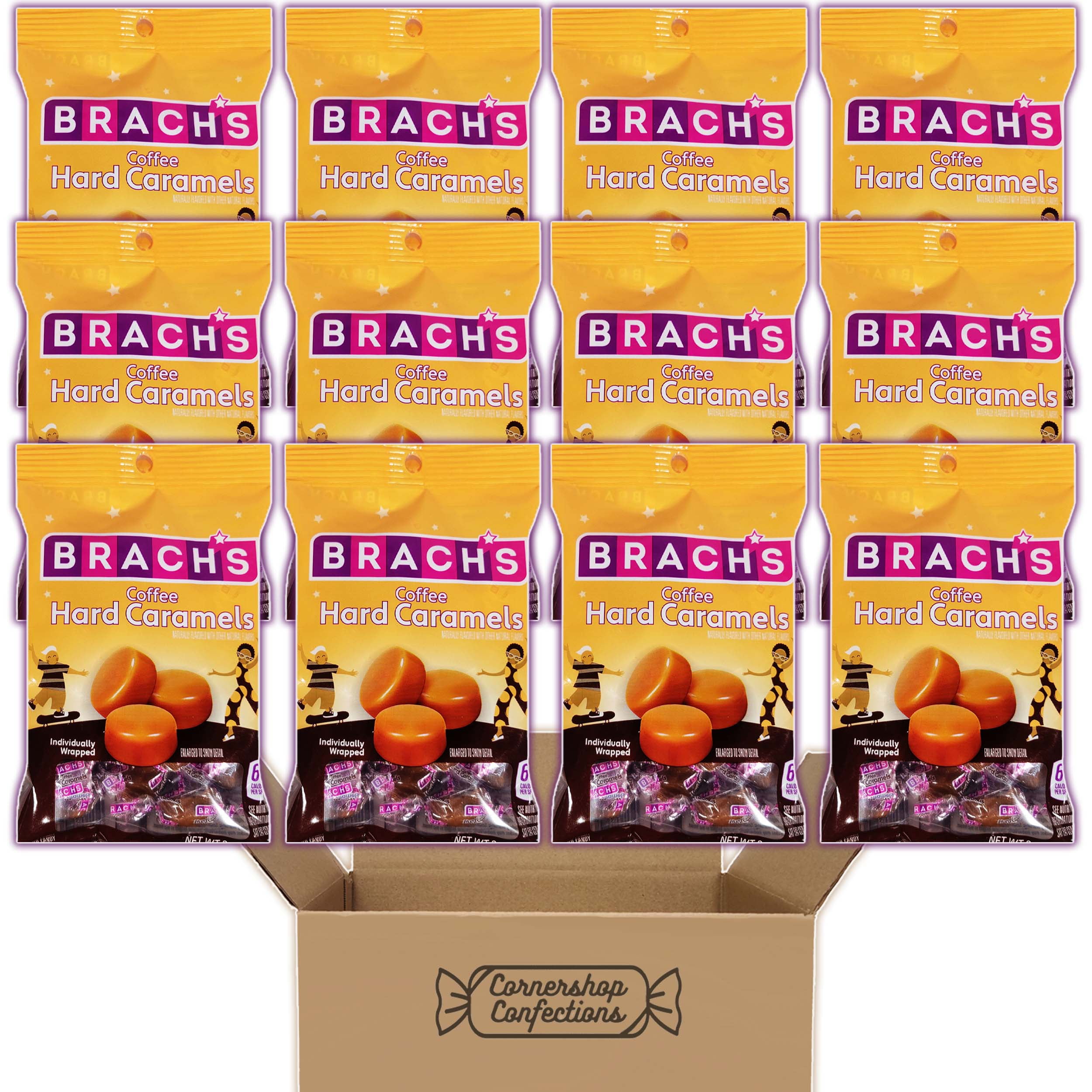 Brach's Caramels Coffee Flavor 12 Bag Bulk Pack - Formerly Nips - Individually Wrapped Classic ...