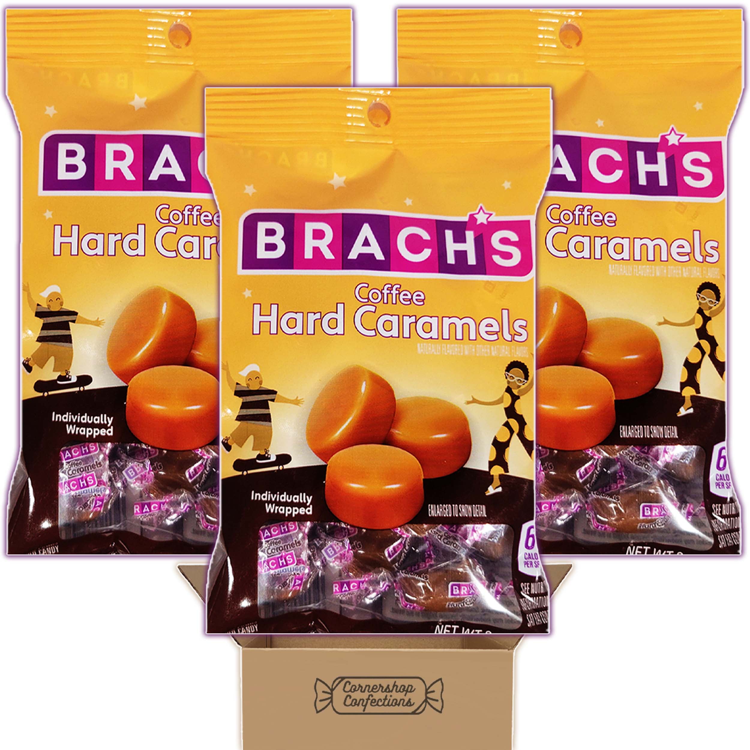 Brach's Coffee Flavored Hard Caramels, 3 Bag Pack, Individually Wrapped ...