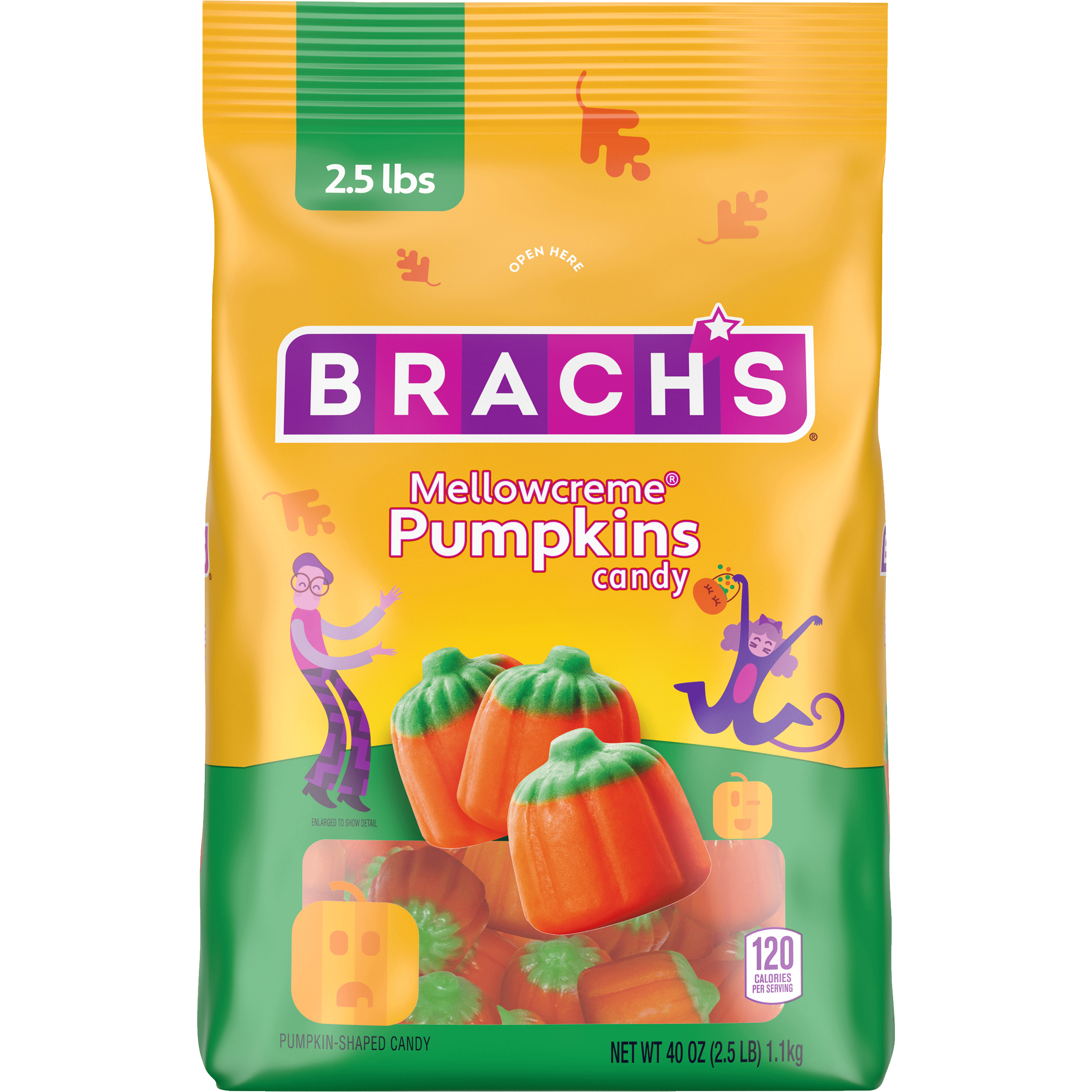 Brach's Mellowcreme Pumpkins Candy Corn, Halloween Candy, 40 oz Value Bag - Walmart.com
