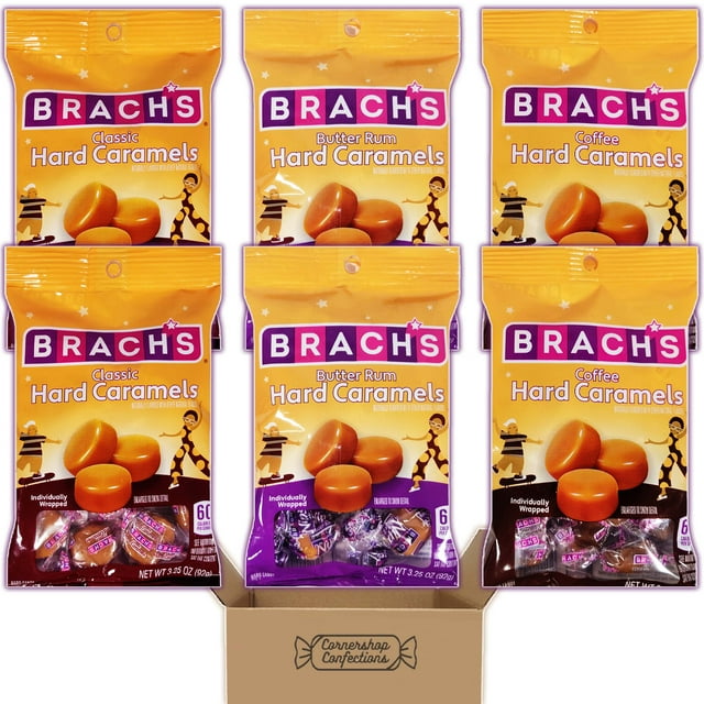 Brach's Hard Caramels 3 Flavor Variety - 2 Each - Caramel, Butter Rum ...
