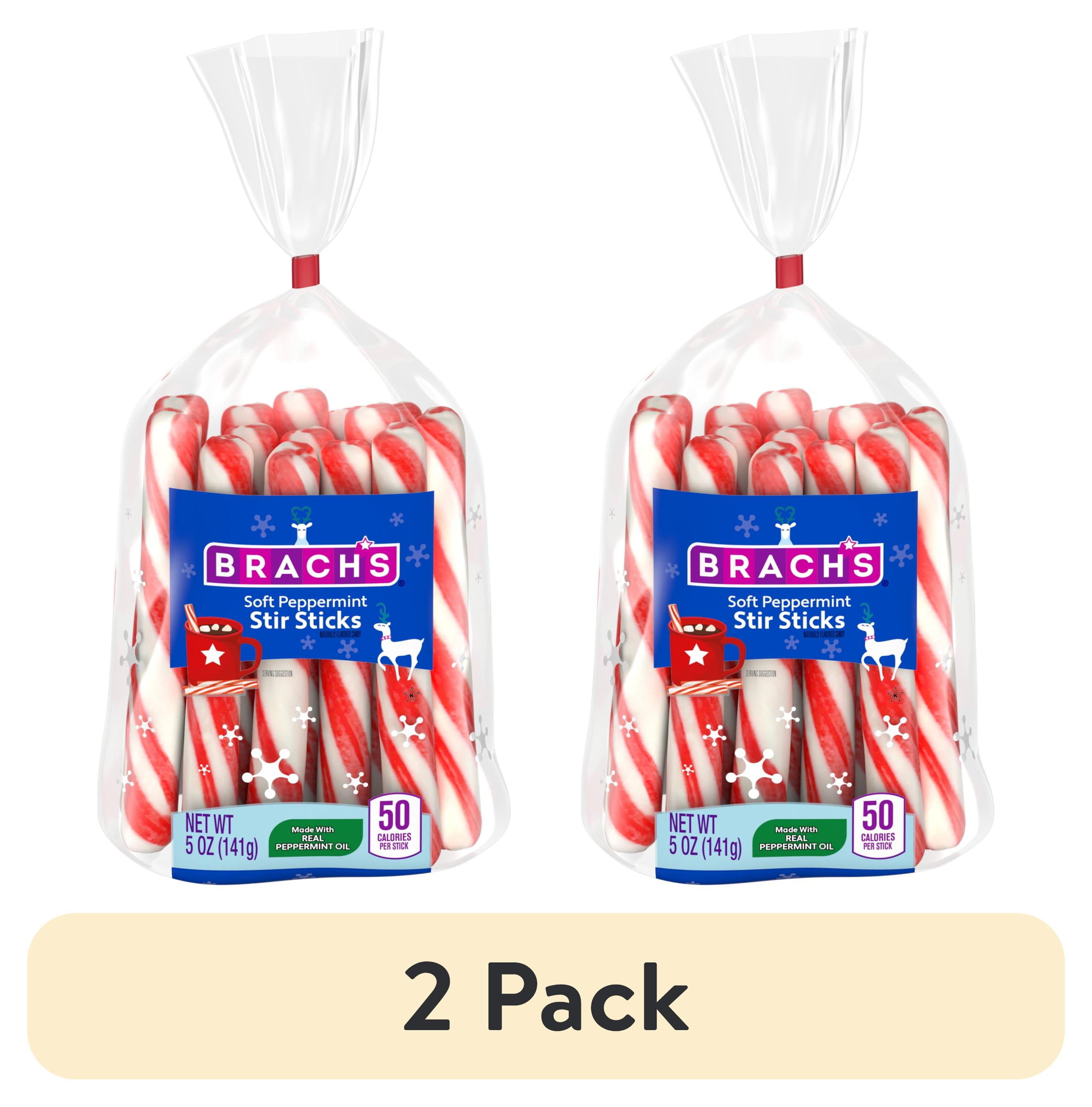 (2 pack) Brach's Holiday Soft Peppermint Stir Sticks Bag, Hot Chocolate ...