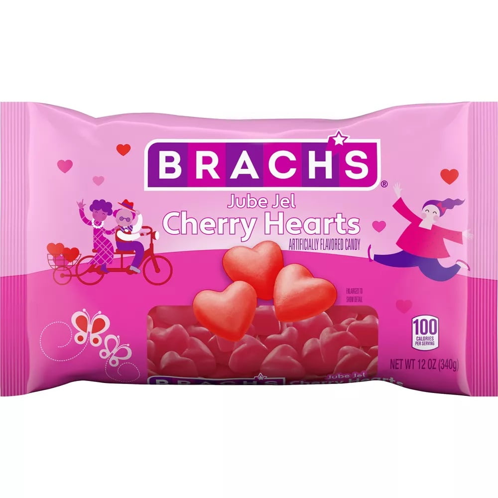 Brach's Jube Jel Cherry Hearts Candy, Cherry Flavor, Heart Shaped ...