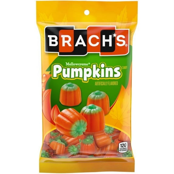 Brach's Mellowcreme Pumpkins - Orange & Green Pumpkin Shaped Halloween ...