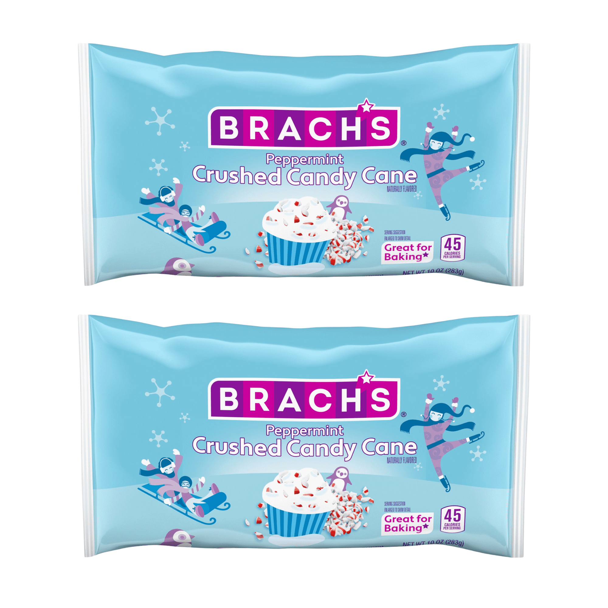 Brach's Peppermint Crushed Candy Cane Pieces, 10oz, 2 Pack for Baking ...