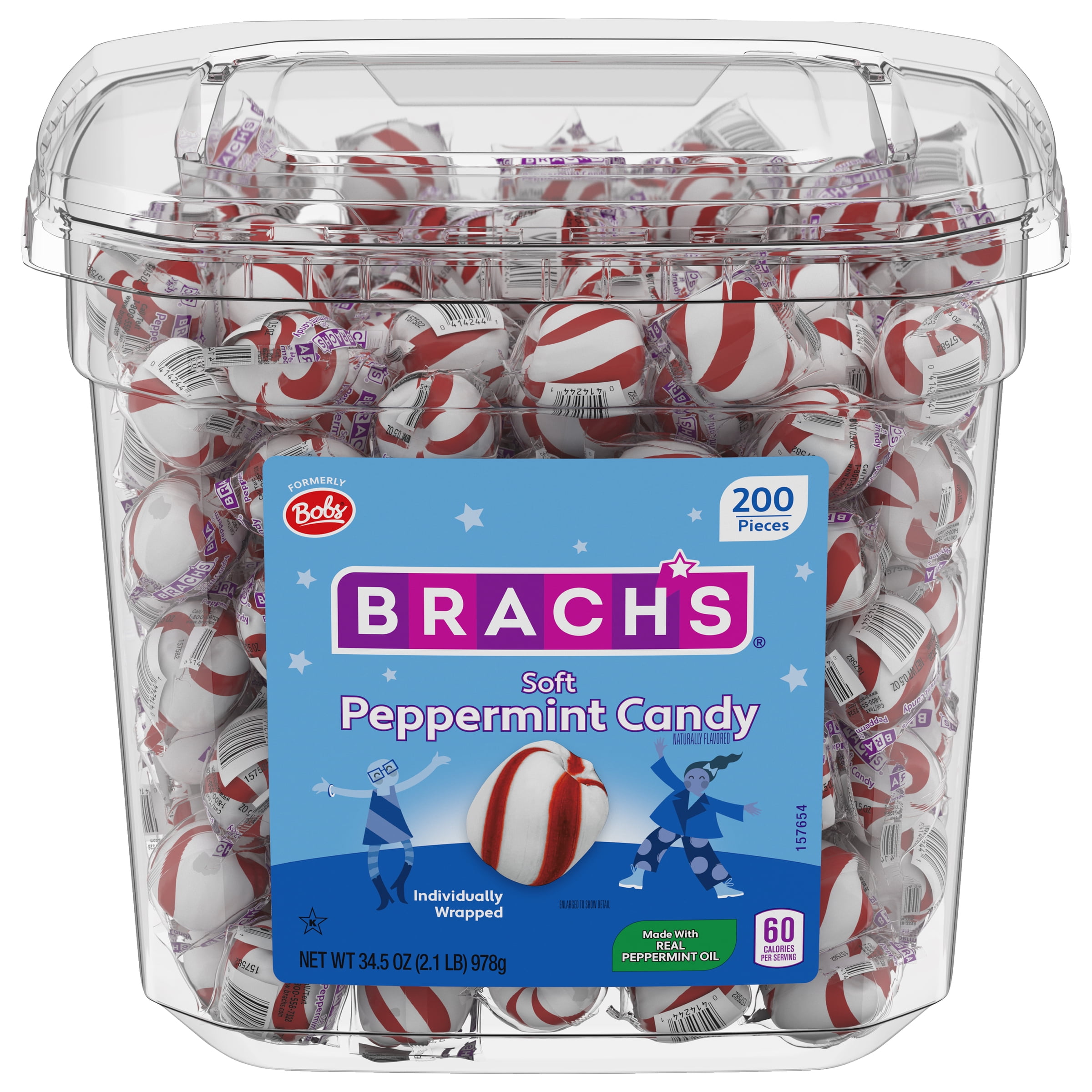 Brach's Soft Peppermint Candies, 200 Count, 34.5 Ounce Tub - Walmart.com