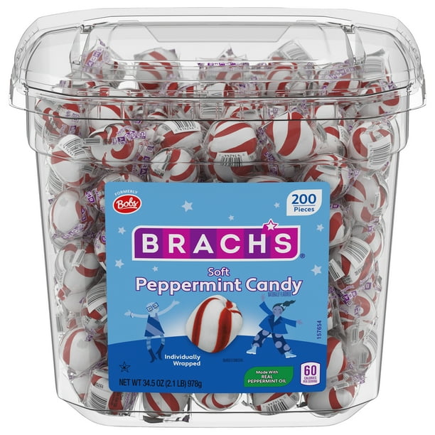Brach's Soft Peppermint Candies, 200 Count, 34.5 Ounce Tub - Walmart Business Supplies