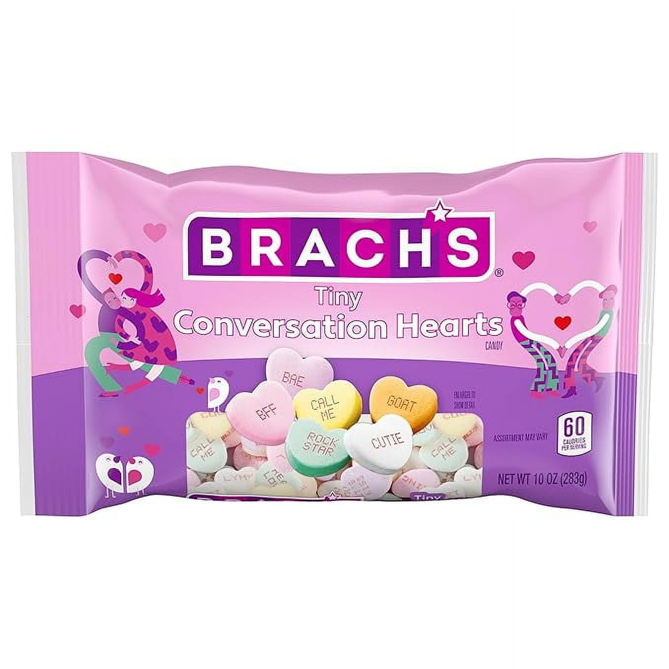 Brach's Tiny Conversation Hearts, Valentine's Day Candy, Heart Shaped ...