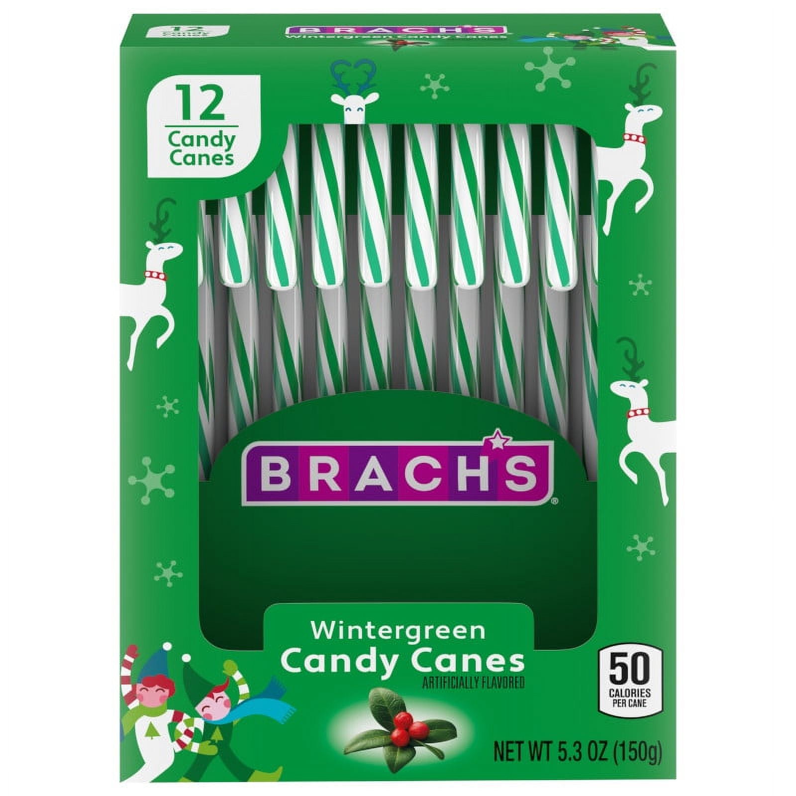 Brach's Wintergreen Flavored Christmas Candy Canes, 12ct Box for ...