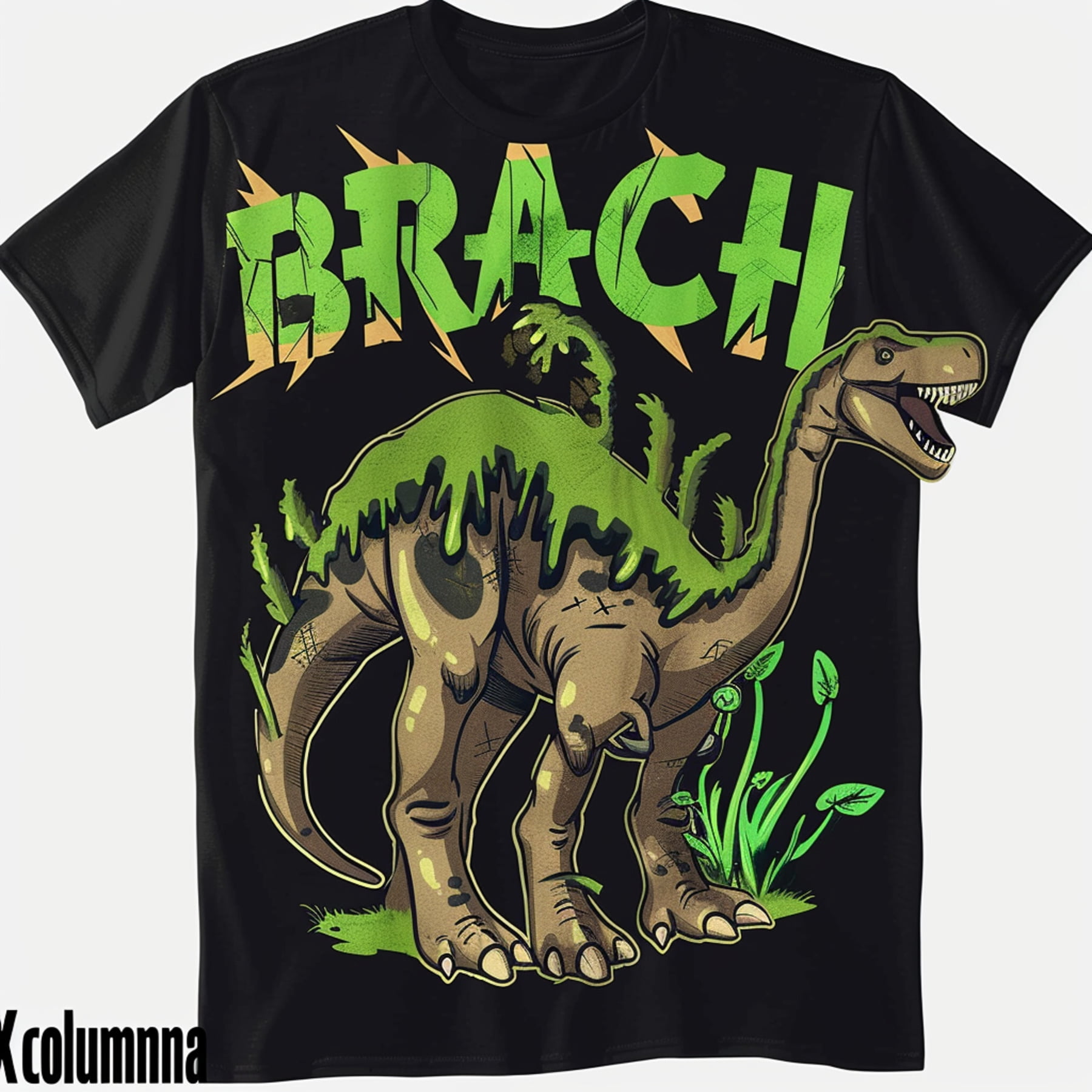 Brachiosaurus Anime T Shirt with Bold Comic Logo Unique Design with ...