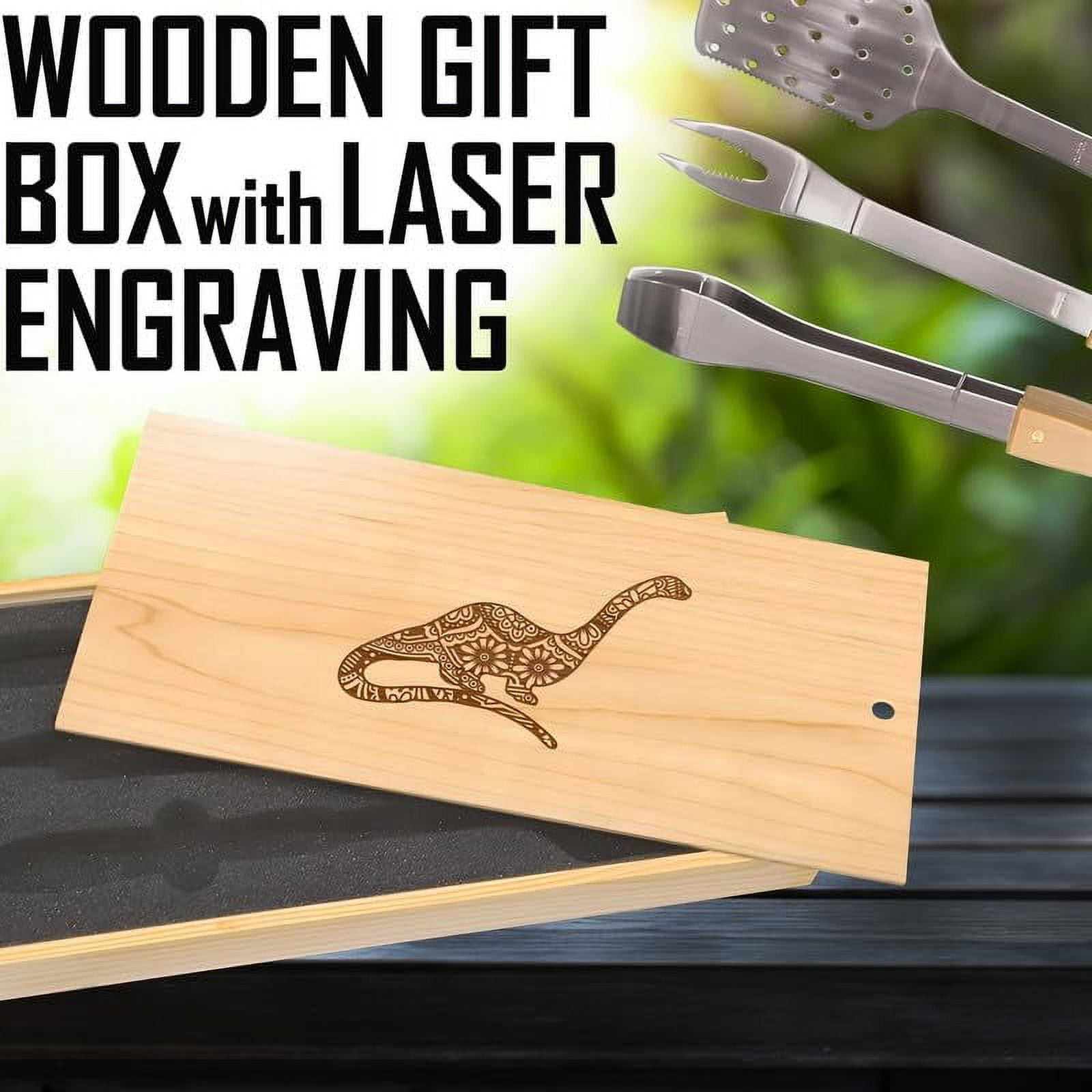 Brachiosaurus Dinosaur with Mandala Art BBQ Tool Set: Prehistoric Giant ...