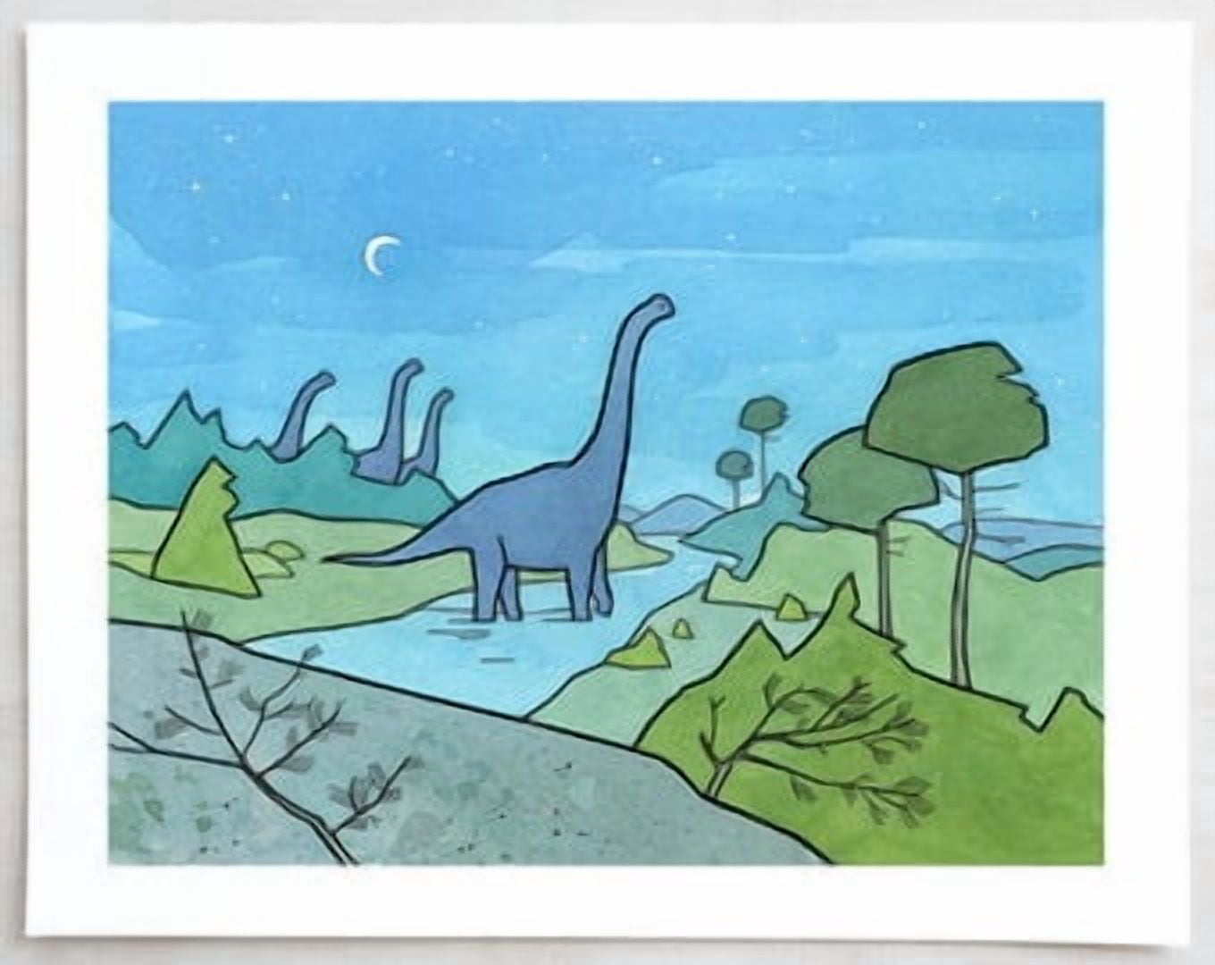 Brachiosaurus Dinosaur Poster Kids Room Dino Wall Art , Poster Print ...