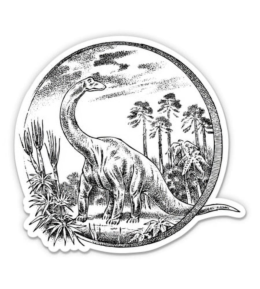 Brachiosaurus Dinosaur Prehistoric Vintage Style - 12" Vinyl Sticker ...