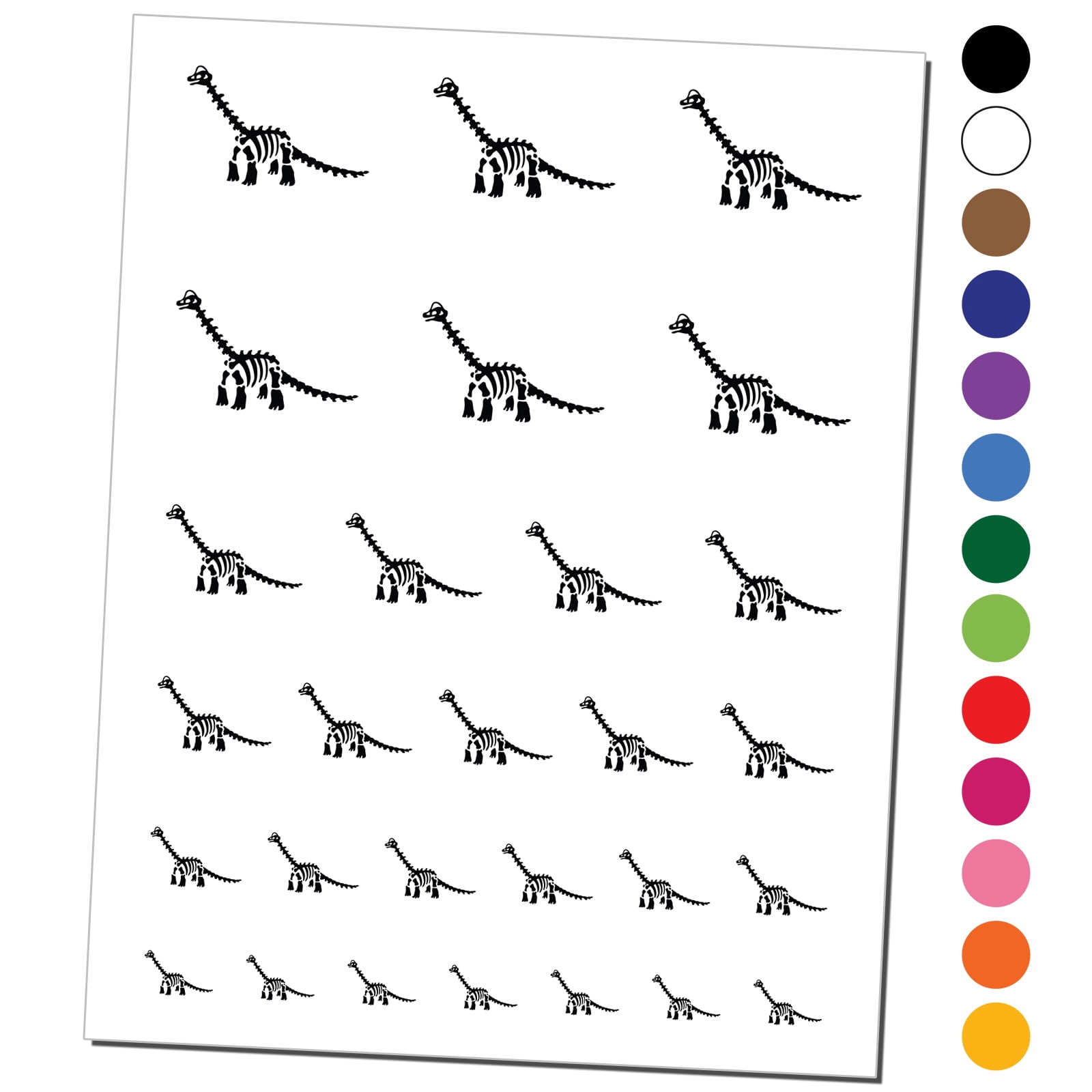 Brachiosaurus Dinosaur Skeleton Fossil Water Resistant Temporary Tattoo ...
