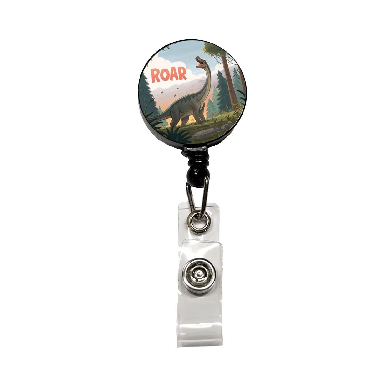 Brachiosaurus Roar Dinosaur Retractable Reel ID Badge Key Card Name Tag ...