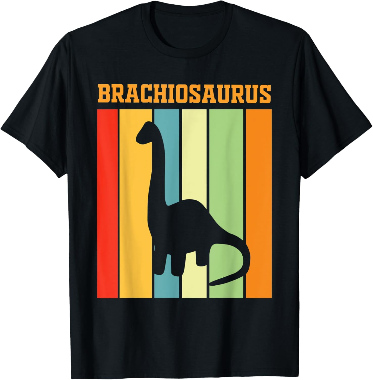 Brachiosaurus Shadow silhouette in Retro Colors T-Shirt men and women ...