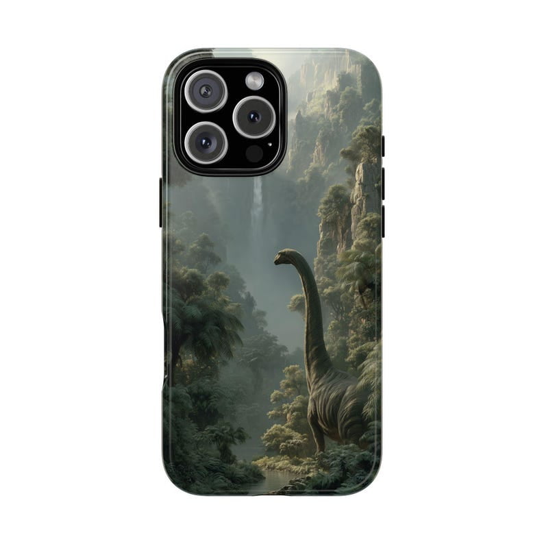 Brachiosaurus in Lush Prehistoric Jungle Phone Case for iPhone 11 to 17 ...