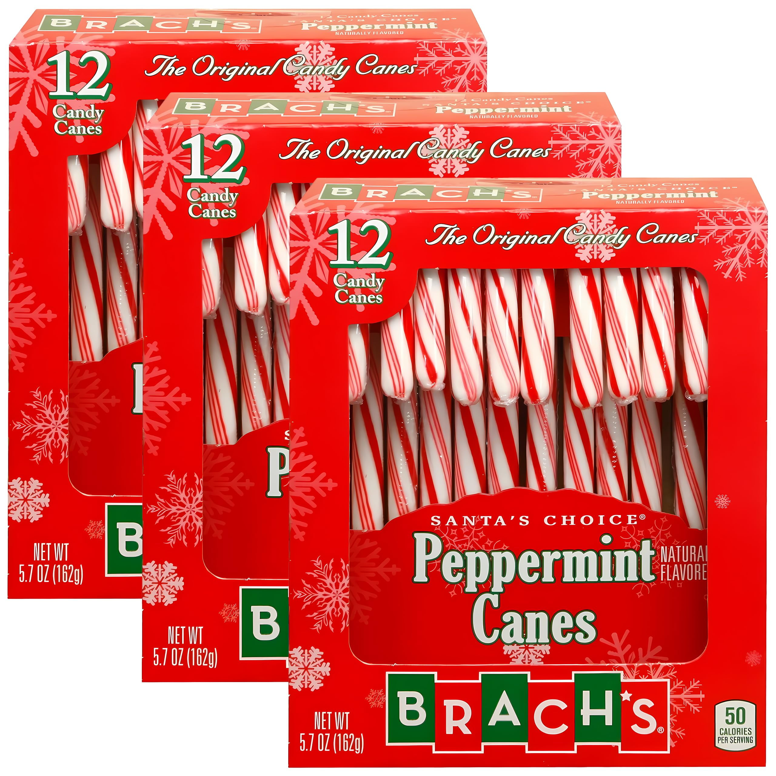 Brachs 12 Peppermint Candy Canes, 12 Count (Pack Of 3) Packaging May ...