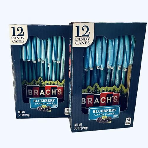 Brachs Blueberry Candy Canes (24 Ct) Packaging May Vary - Pack of 2 ...