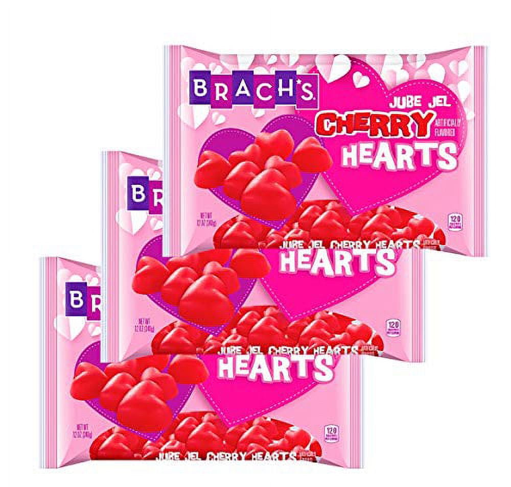 Brachs Jube Jel Cherry Hearts - Valentine's Day Bulk Candy Gift, 3 Pack ...