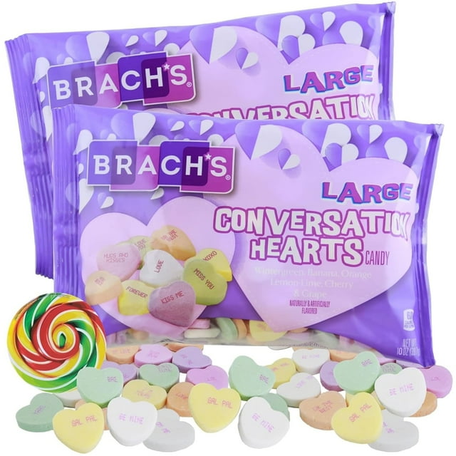 Brachs Large Conversation Hearts, Cherry Flavored Valentines Day Candy ...