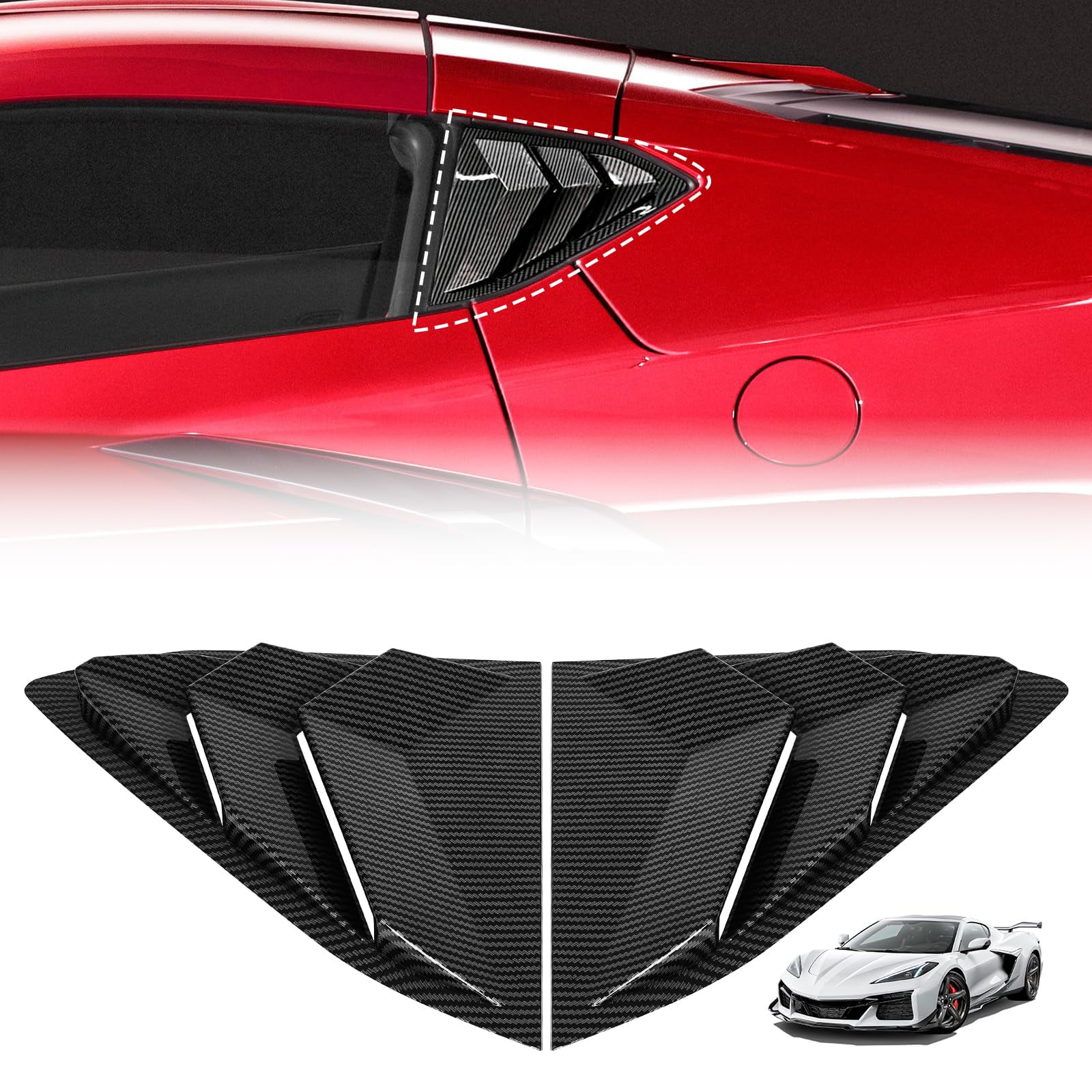 Bracingo Rear Window Louvers OIF8 Trim Cover Panel Compatible Corvette ...